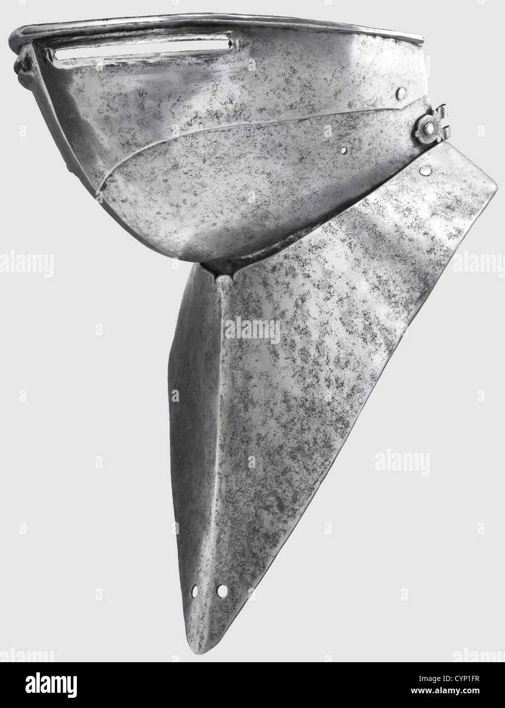 A Spanish late Gothic bevor,circa 1500/1510. Bevor made of two pieces ...