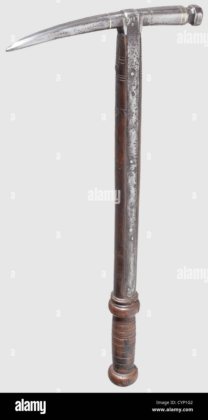 A Hungarian horseman's hammer, circa 1600. Slender fluke of octagonal ...