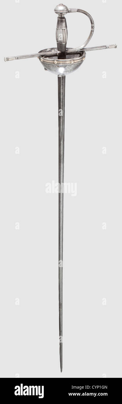A Mexican cup-hilt rapier,circa 1720.High-quality,older rapier blade of ...