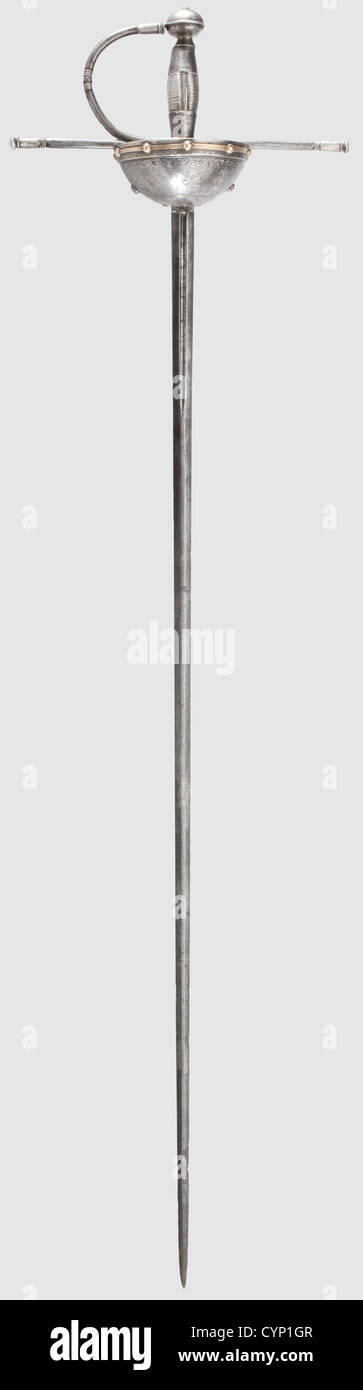 A Mexican cup-hilt rapier,circa 1720.High-quality,older rapier blade of ...