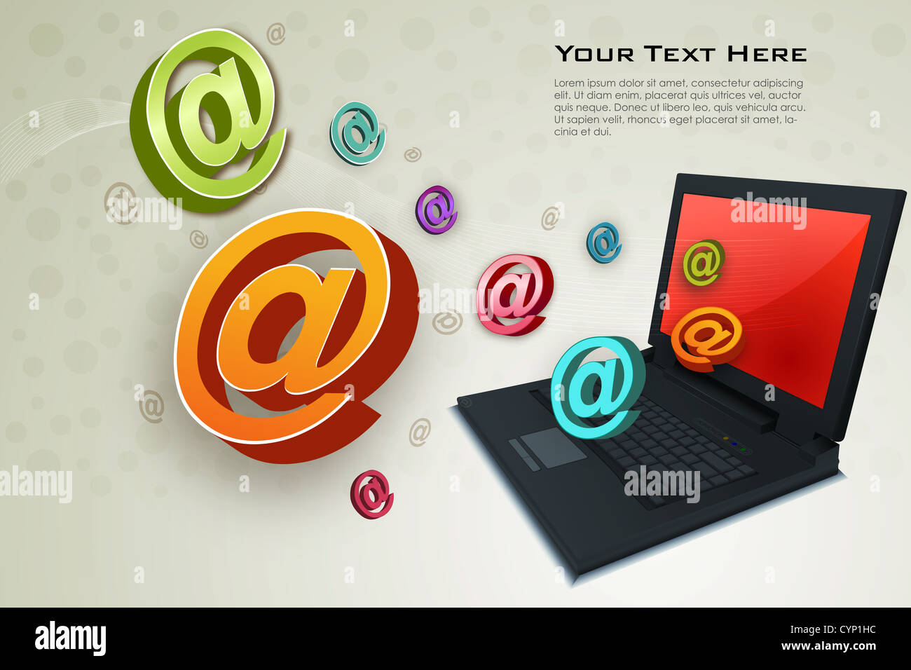 illustration of laptop with internet Stock Photo - Alamy