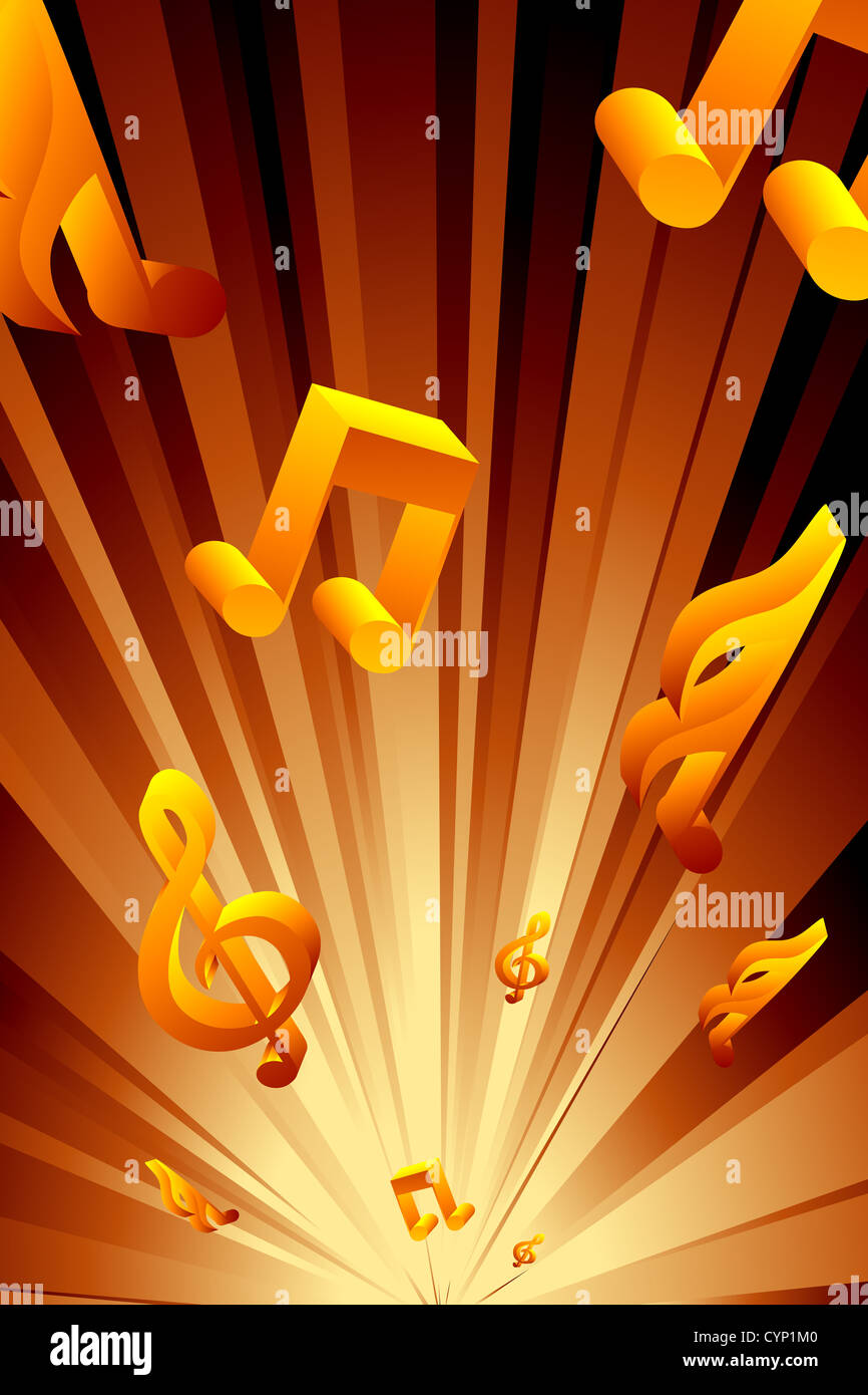 illustration of abstract musical background on white background Stock ...