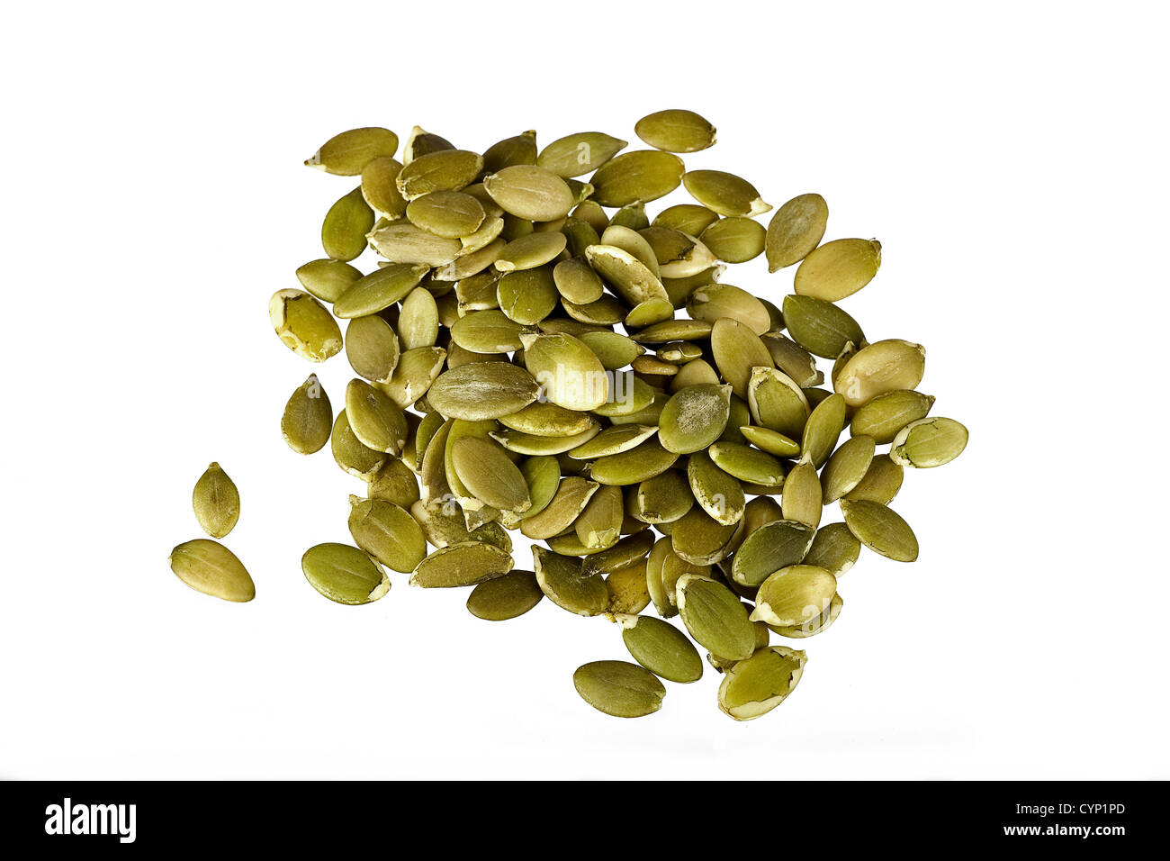 pile of organic pumpkin seeds isolated on white Stock Photo - Alamy