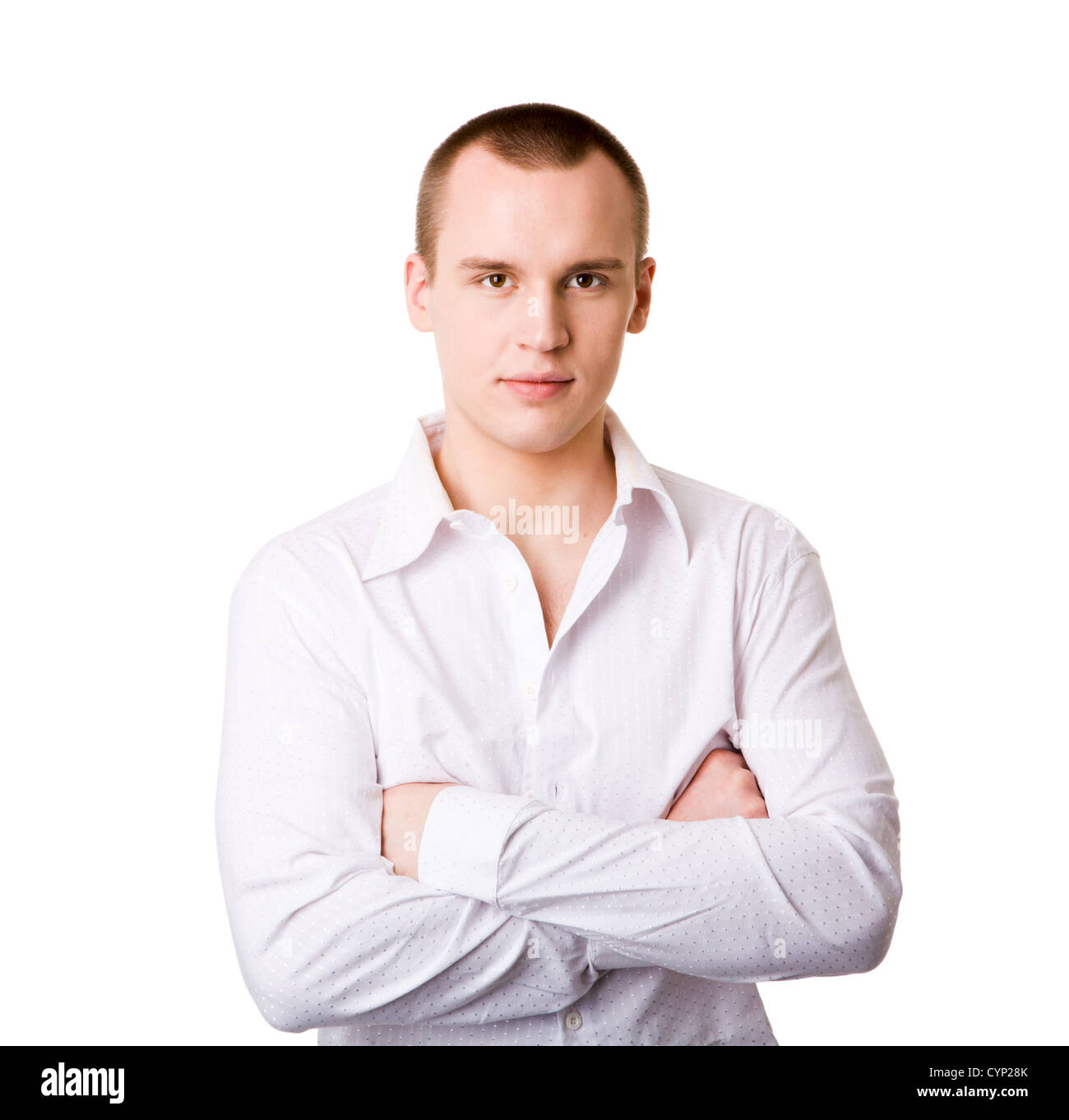 Young man staring at you isolated on white Stock Photo - Alamy