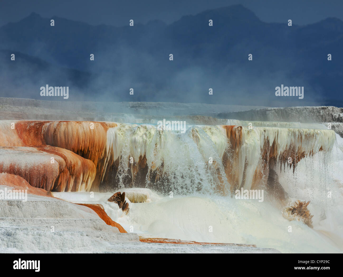 Mammoth Hot Spring Stock Photo - Alamy