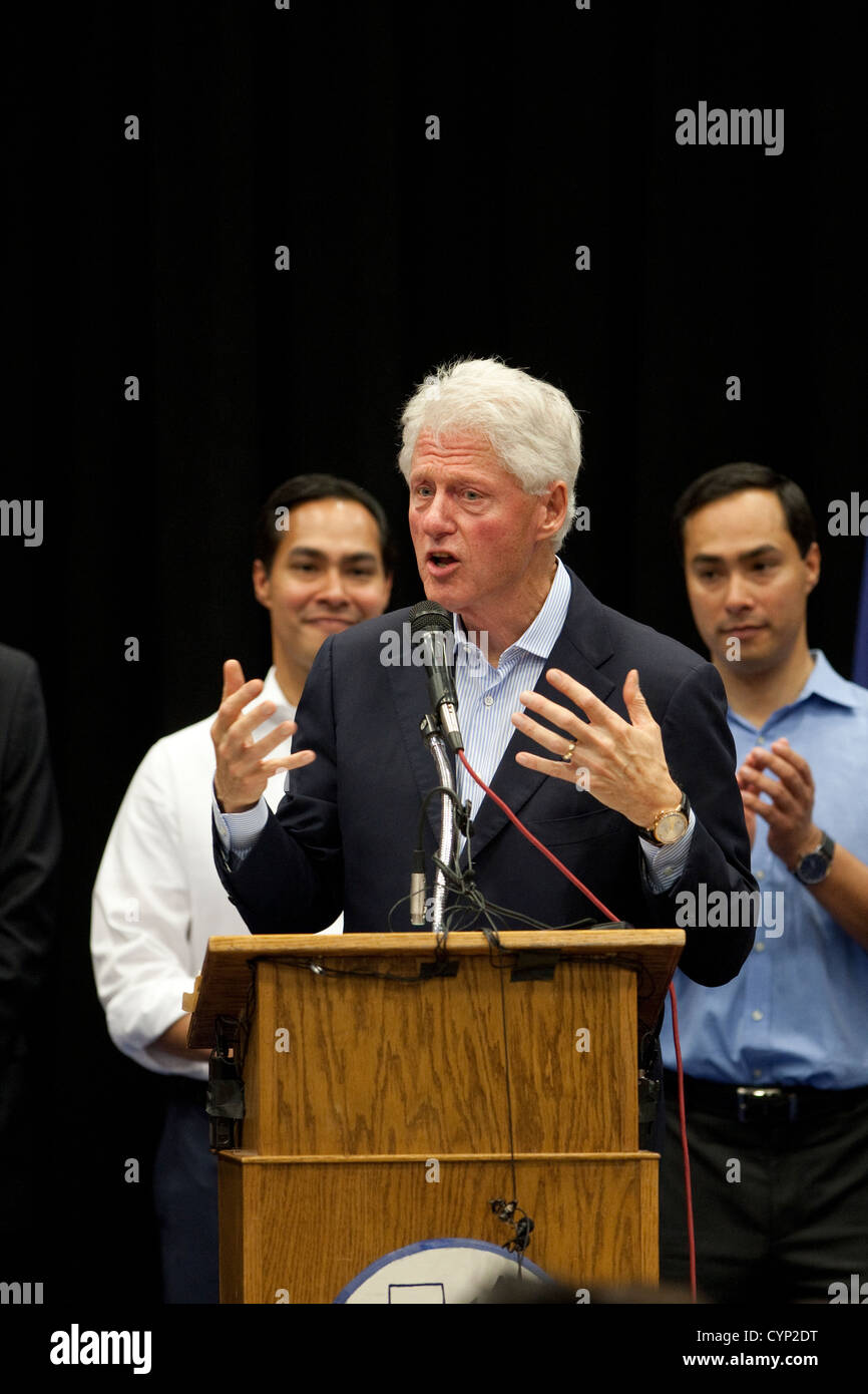 Former Pres. Bill Clinton speaks at a campaign rally in San Antonio for ...