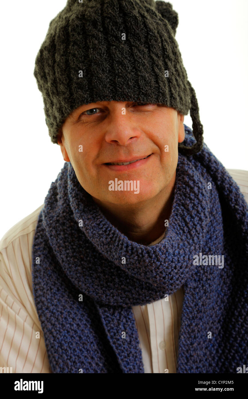 man with woolen cap Stock Photo - Alamy