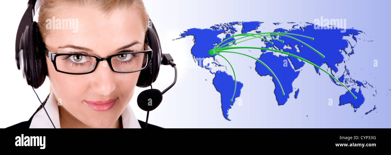 Friendly call service operator Stock Photo - Alamy