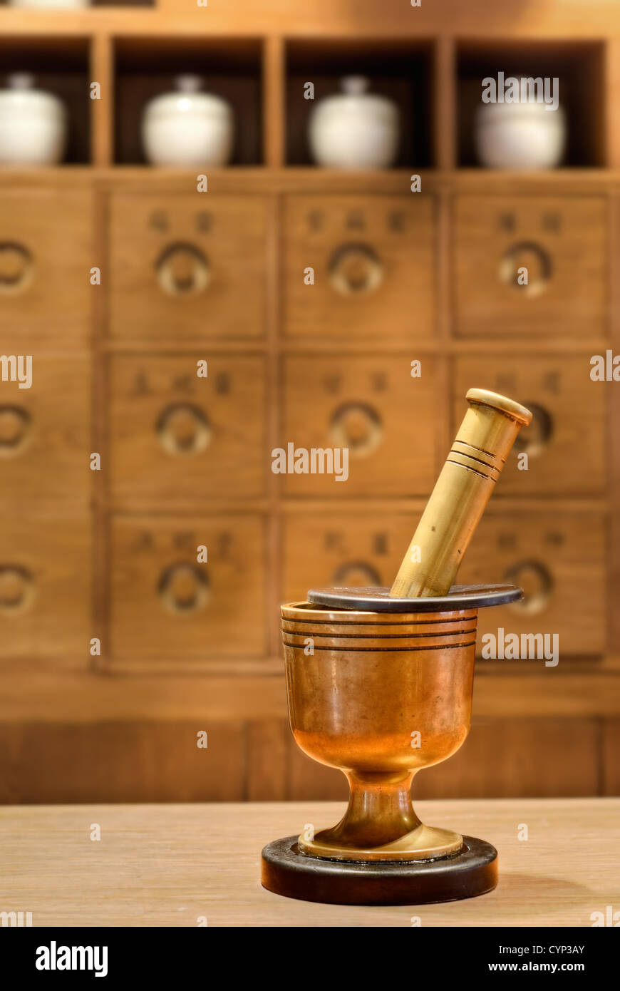 Old traditional Chinese medicine tool in pharmacy Stock Photo - Alamy