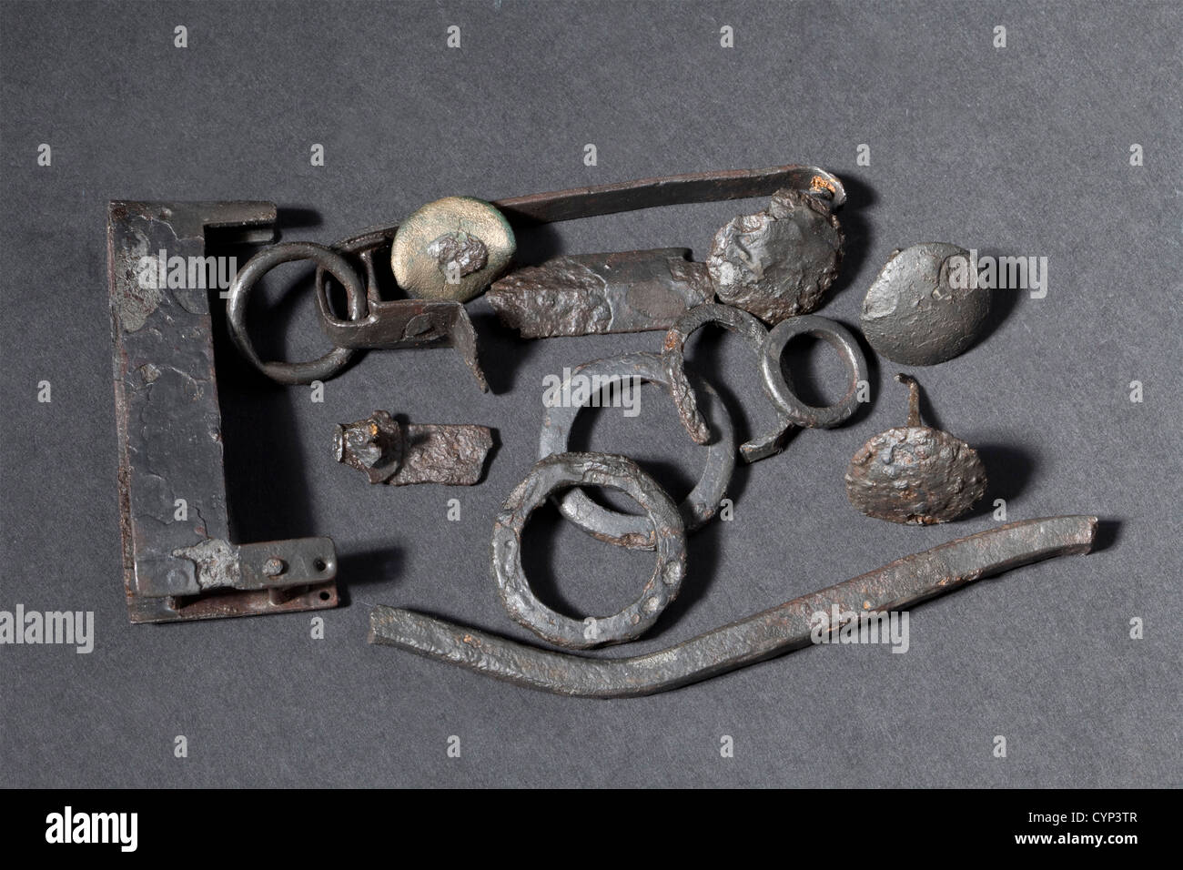 An Iberian falcata with scabbard mounts,5th - 3rd century B.C.Iron cut ...