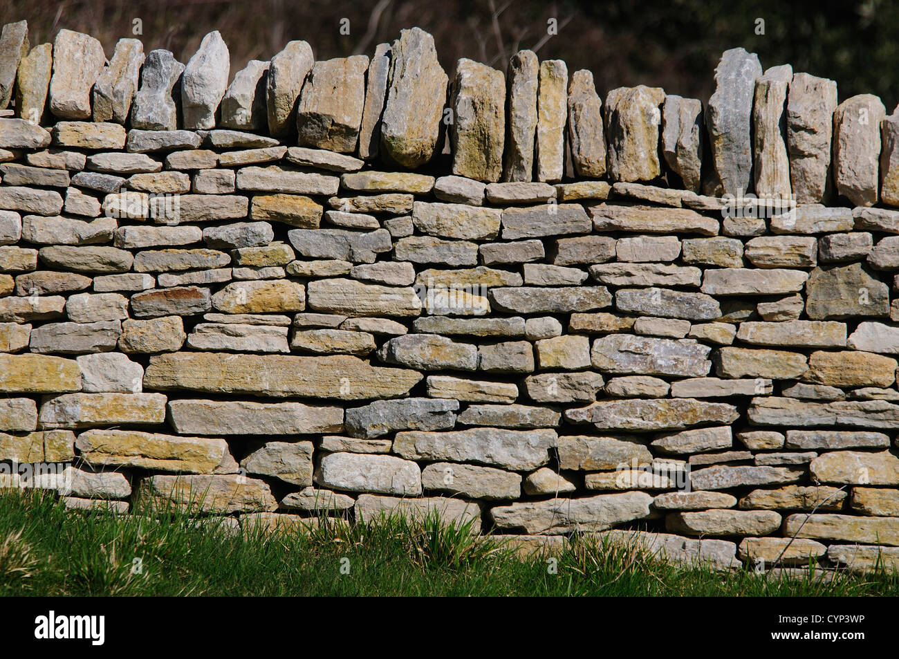 A dry stone wall in Purbeck stone Dorset UK Stock Photo - Alamy
