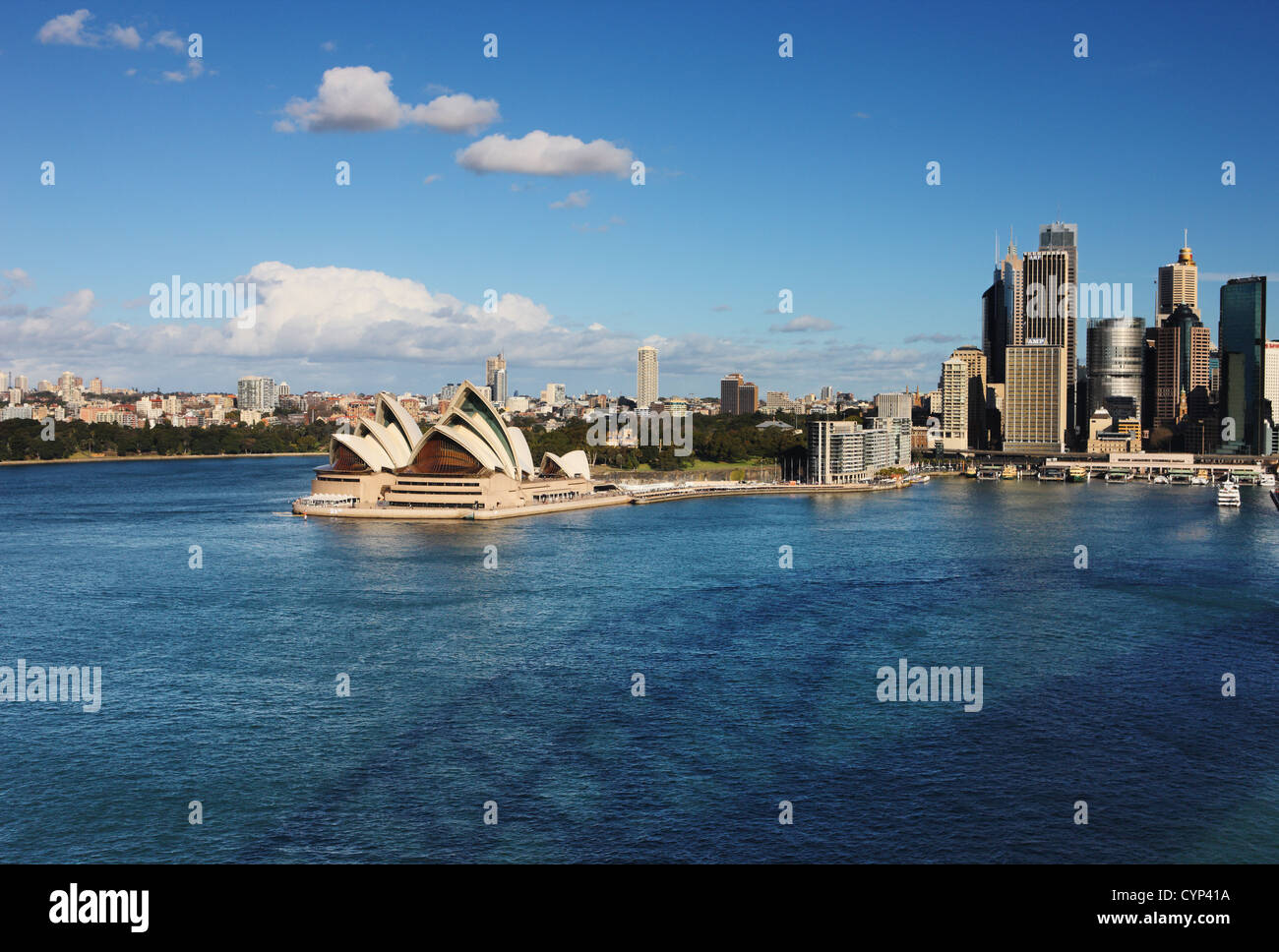A Skyline View of Sydney showing the Sydney Opera House and skyscrapers ...