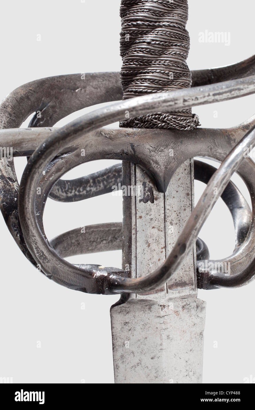 A rapier of the Munich Town Watch,circa 1600. Strong,sharply tapering ...