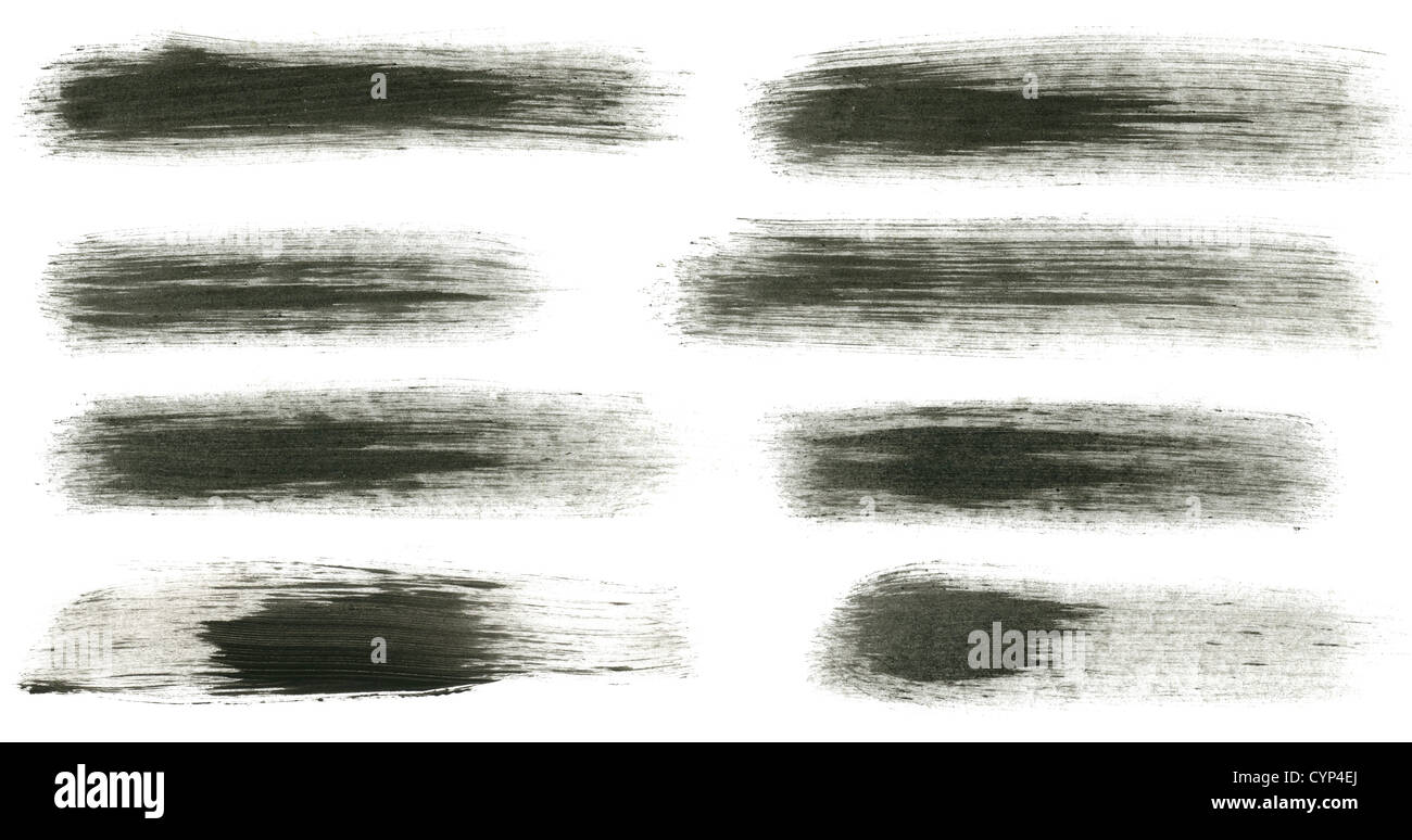 Abstract painted ink strokes set Stock Photo - Alamy
