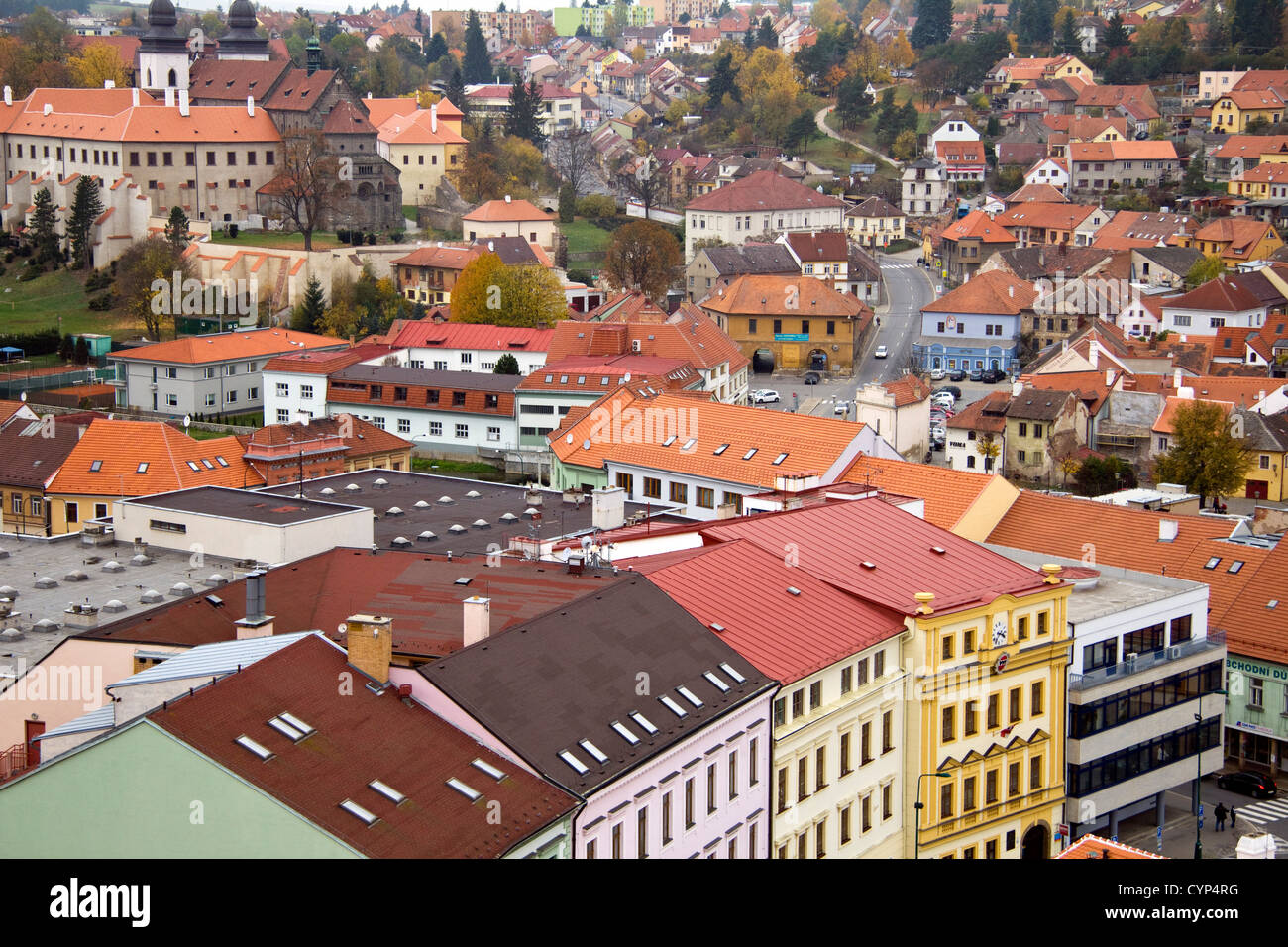 View from Town Tower Trebic UNESCO Moravia Czech Republic Stock Photo ...