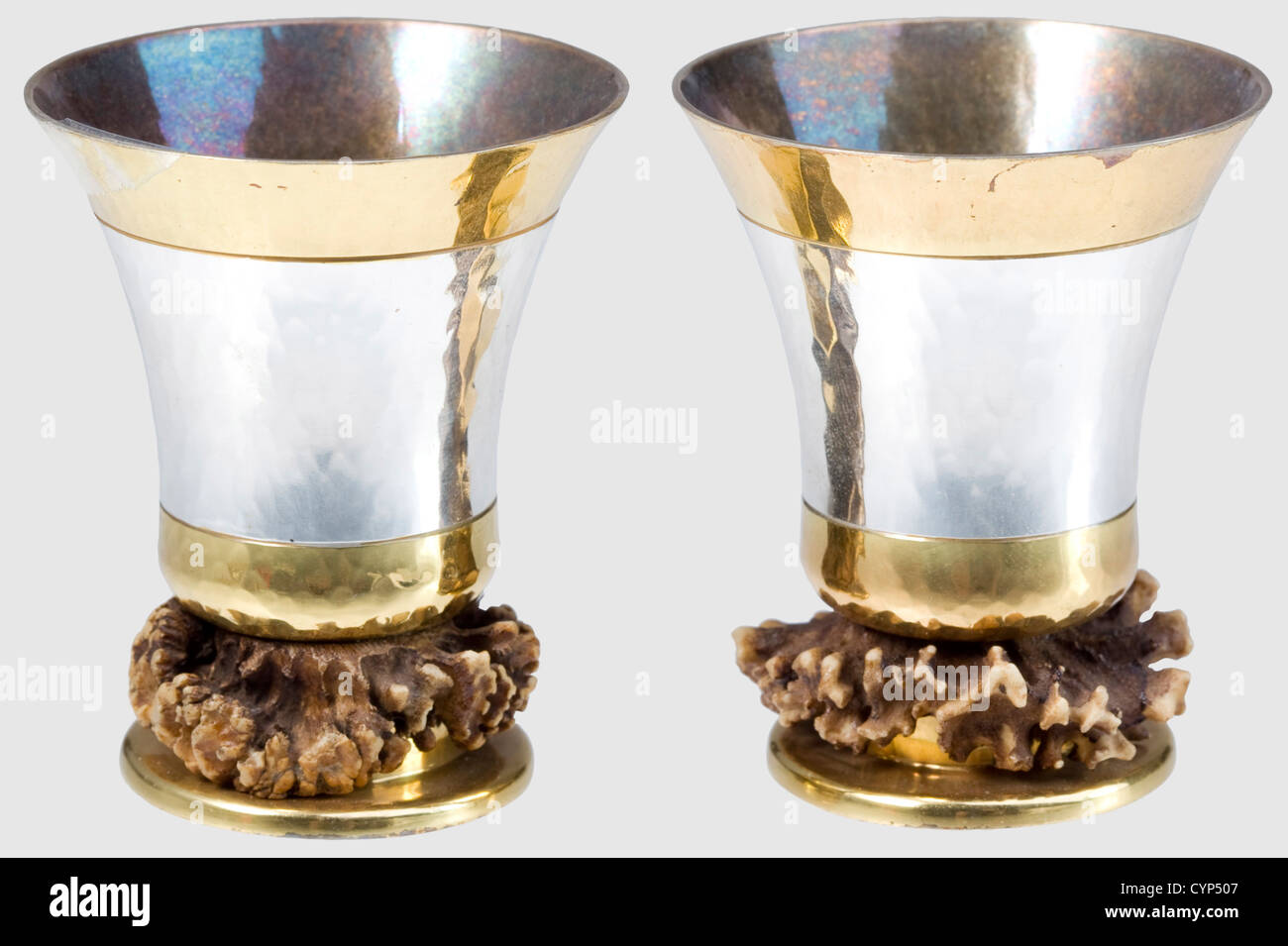 Hermann Göring - two beakers,from his hunter's drinking set. Hand ...