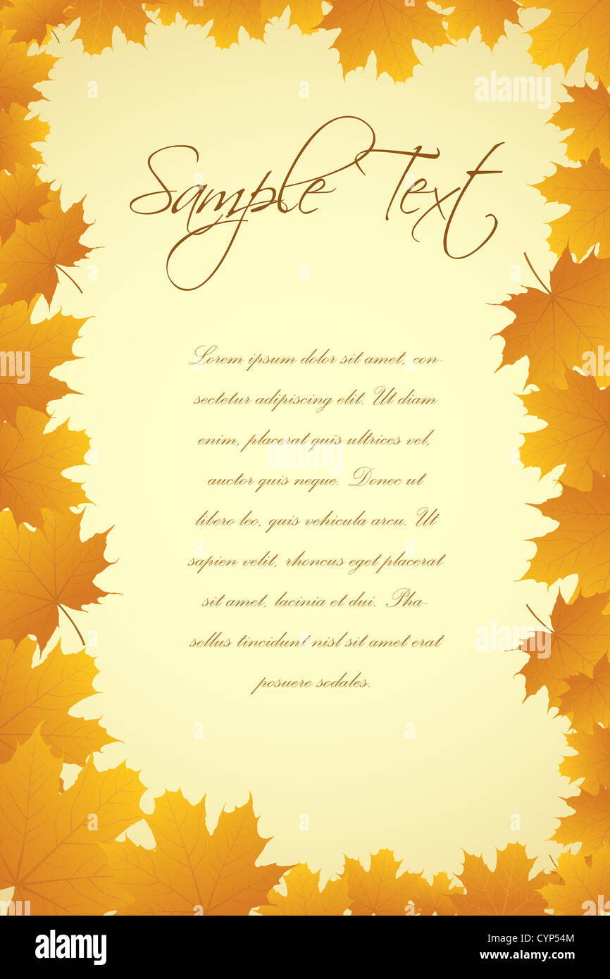 illustration of autumn card on white background Stock Photo - Alamy