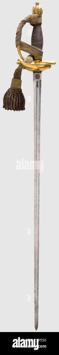 A Prussian cavalry officer's small-sword,2nd form,ca. 1770. Straight ...