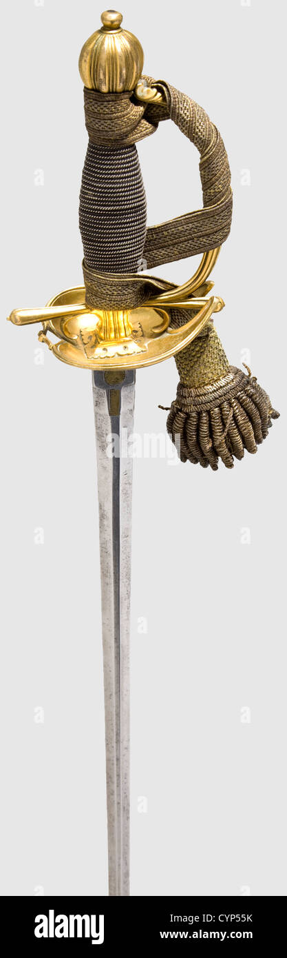 A Prussian cavalry officer's small-sword,2nd form,ca. 1770. Straight ...