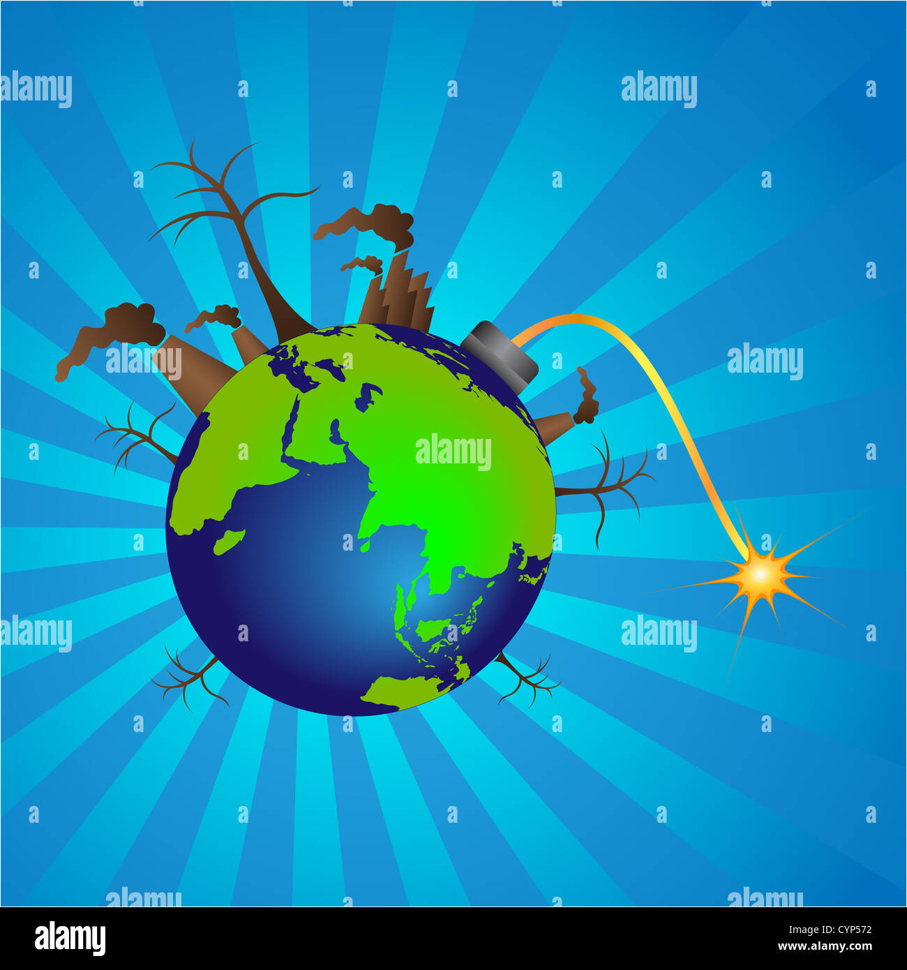 illustration of global warming Stock Photo - Alamy