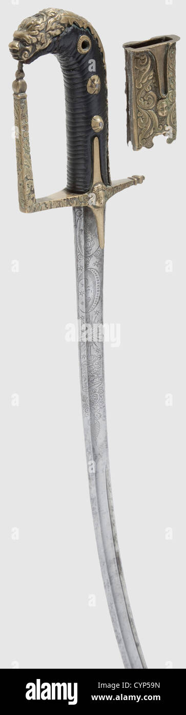 A hussar officer's sabre,South German/Austrian ca.1740.Curved,slender ...