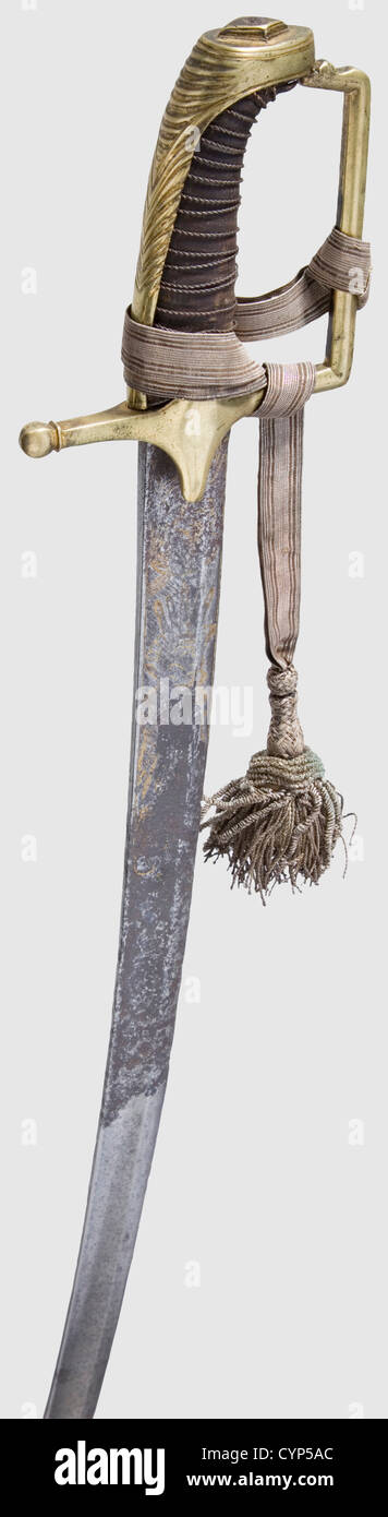 A Prussian hussar officer's sabre,ca.1775.Slightly curved blade with ...