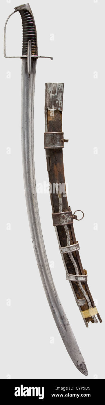 A model 1742 Prussian hussar's sabre for enlisted men,Curved blade à la ...