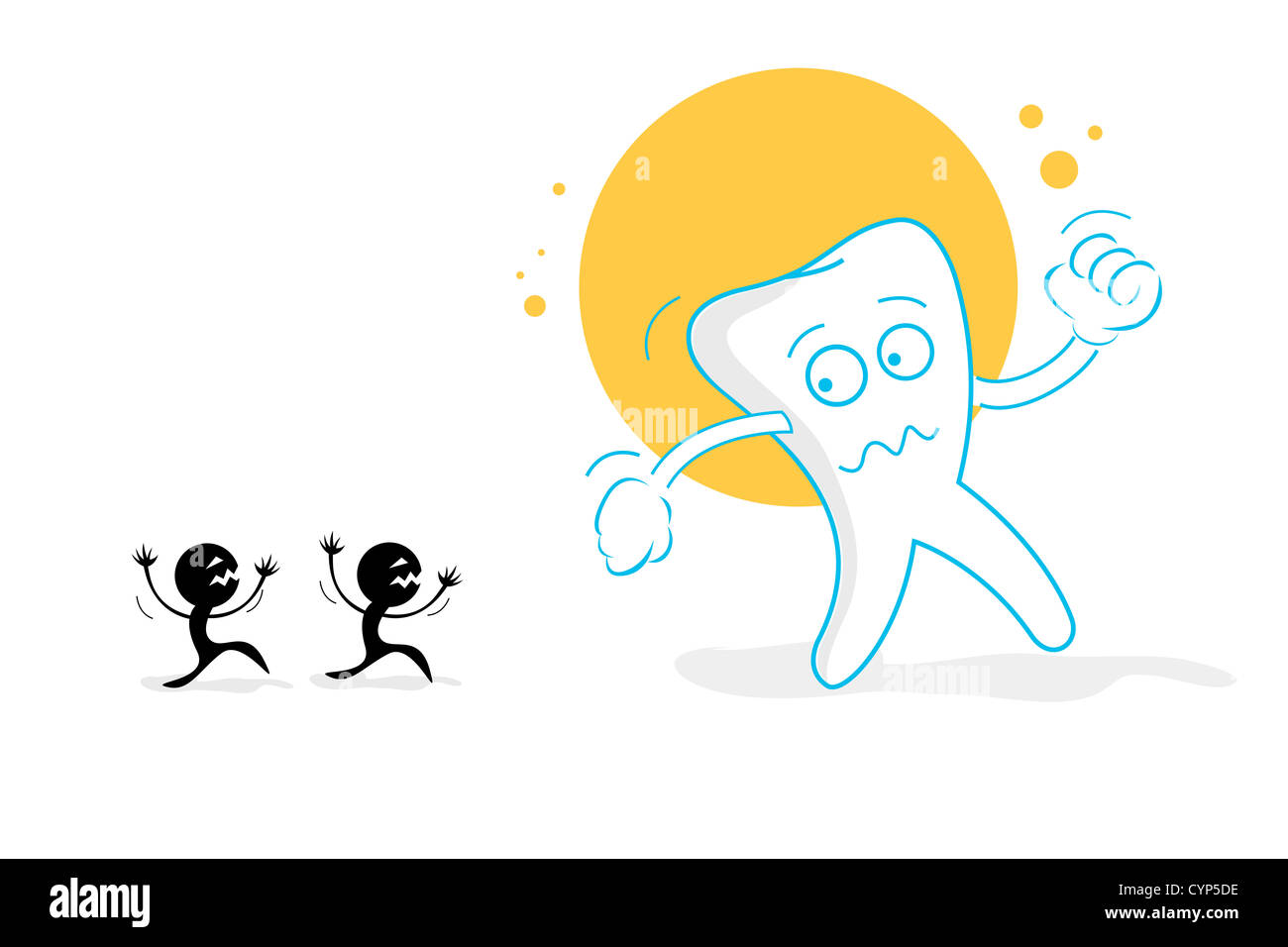 illustration of sad teeth on isolated background Stock Photo - Alamy