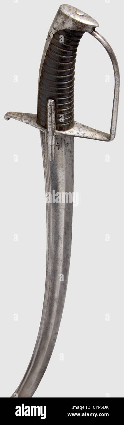 A model 1742 Prussian hussar's sabre for enlisted men,Curved blade à la ...