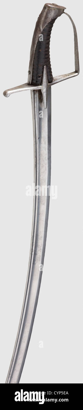 A model 1742 Prussian hussar's sabre for enlisted men,Curved blade à la ...