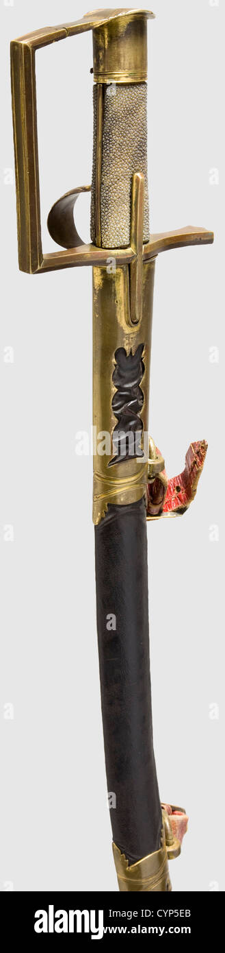 A Prussian hussar officer's sabre,ca.1740.Slender,curved blade à la ...