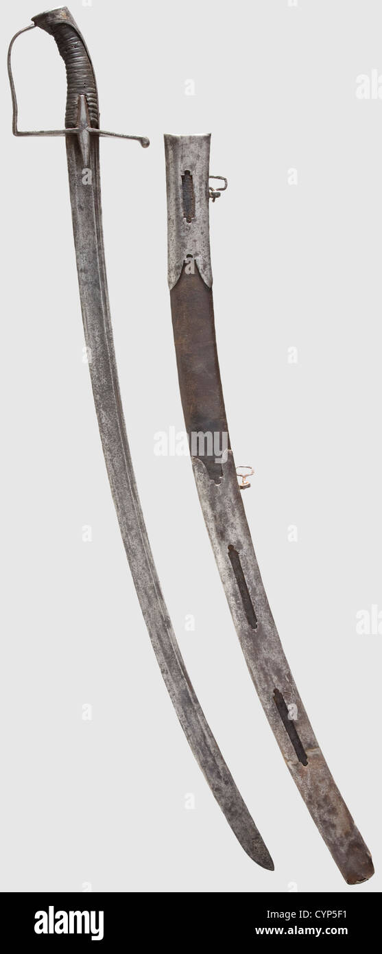 A model 1742 Prussian hussar's sabre for enlisted men,Curved blade à la ...