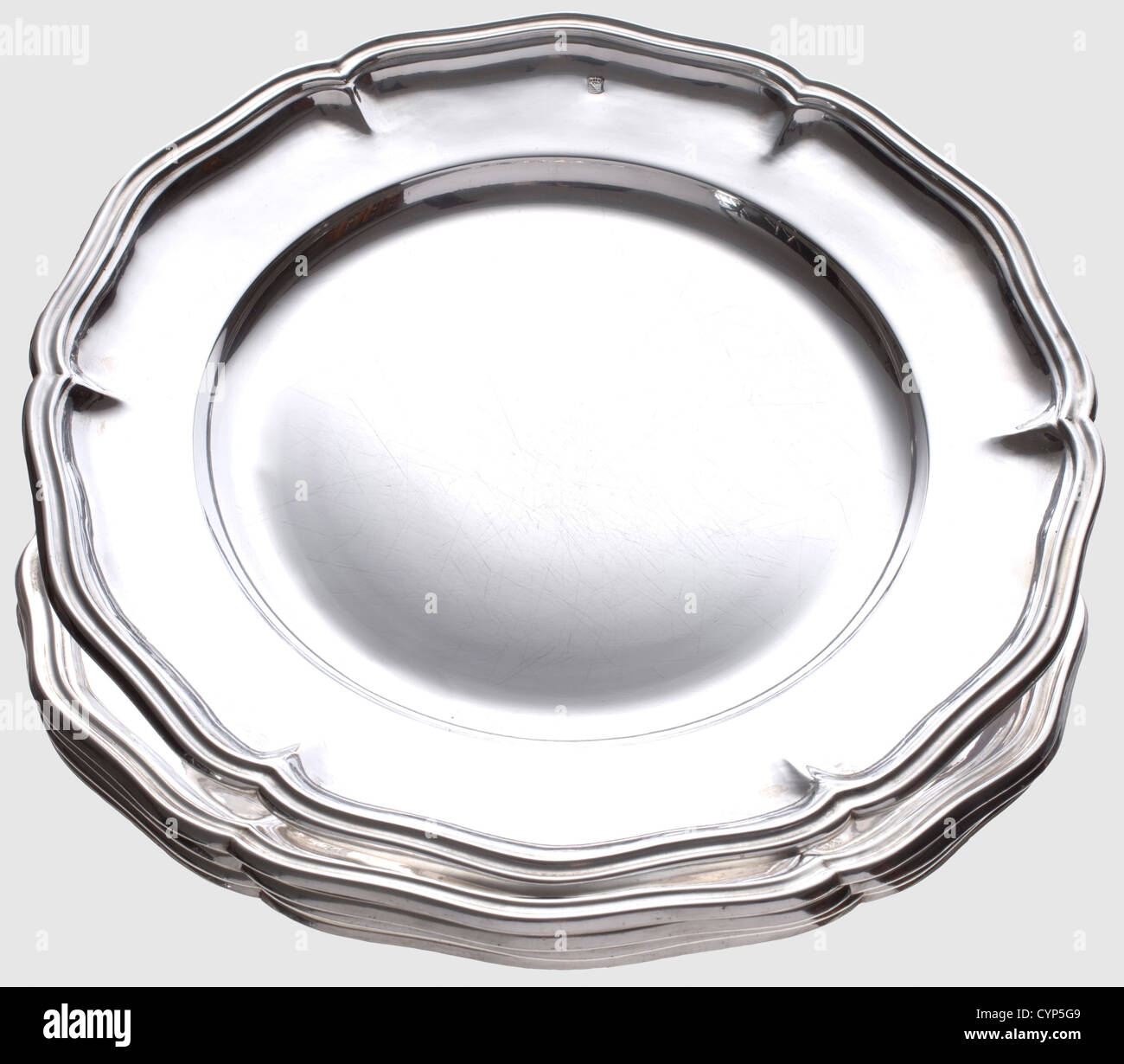 King Friedrich August II of Saxony(1797 - 1854)- five silver plates ...