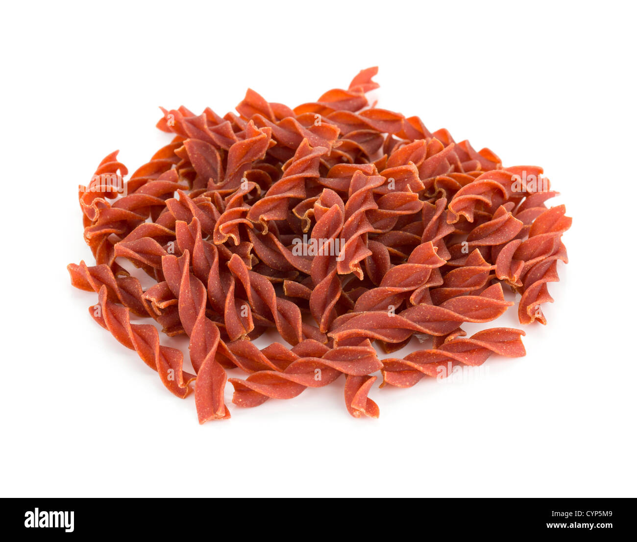 Red pasta. Isolated on white background Stock Photo - Alamy