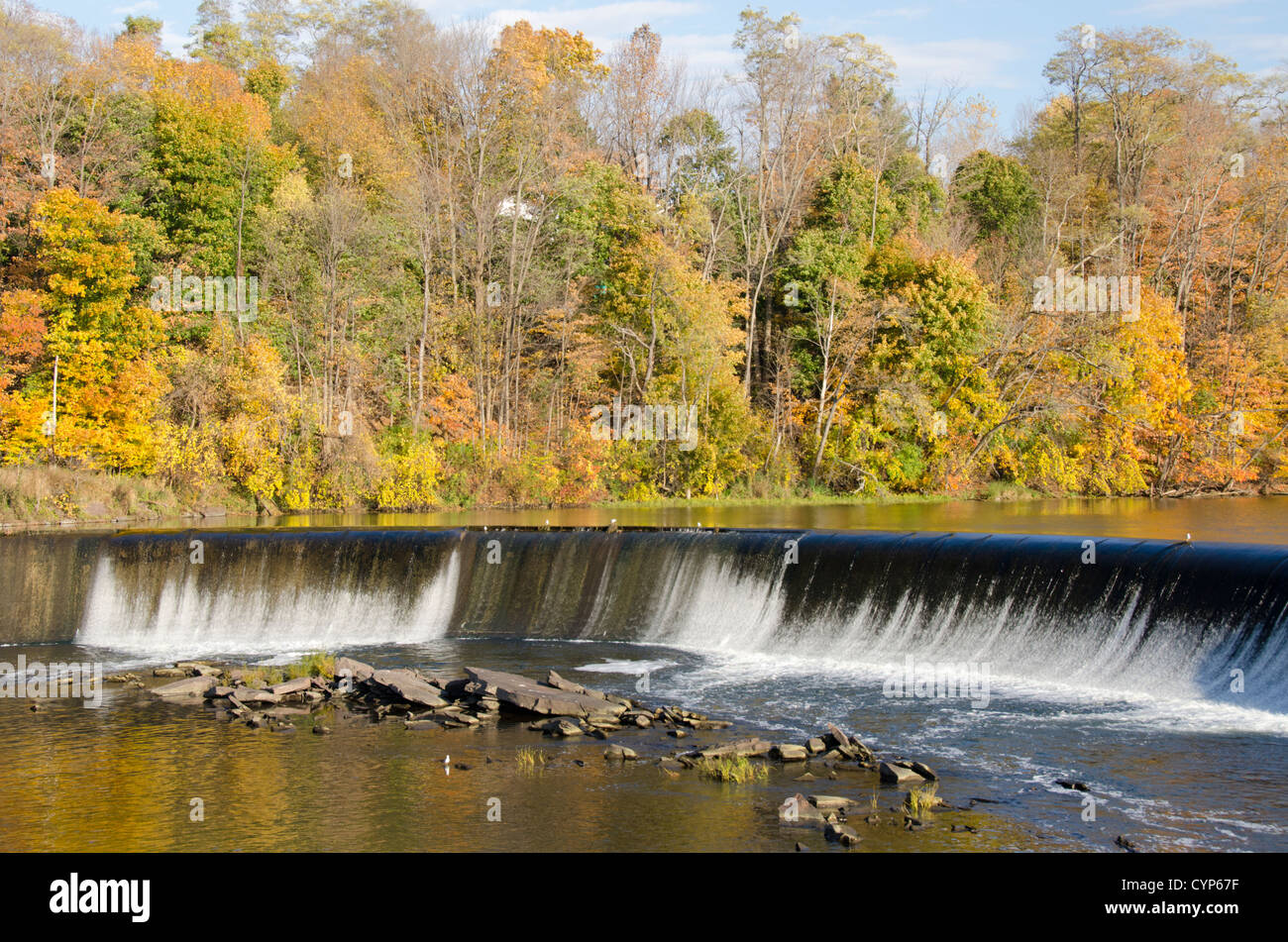 New York, Oswego Canal at Minetto, lock 5 spillway Stock Photo - Alamy