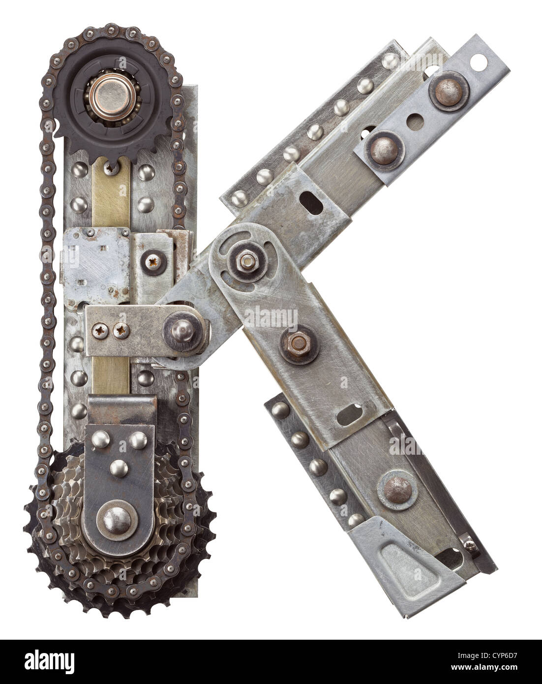 Industrial metal alphabet letter K Stock Photo - Alamy