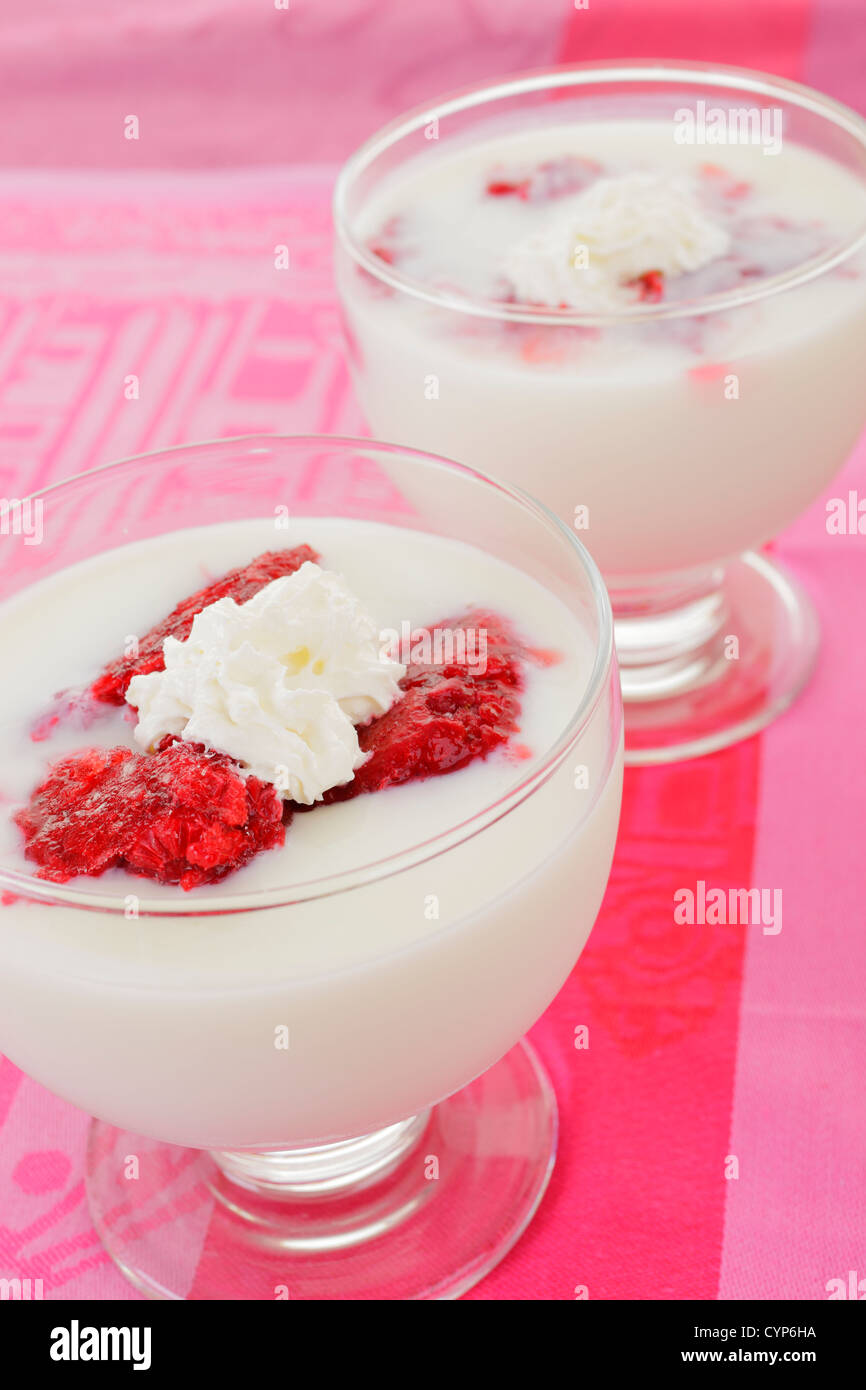yogurt with raspberries Stock Photo - Alamy