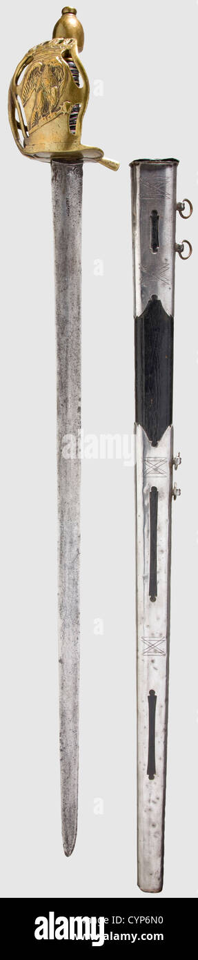 A model 1732 Prussian cuirassier's sword for enlisted men, Straight ...