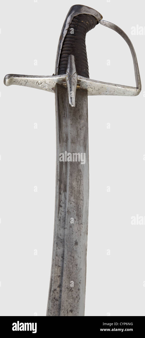 A model 1732 Prussian hussar's sabre for enlisted men,Curved blade à la ...