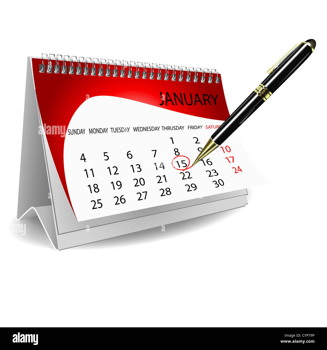 Calender pen Cut Out Stock Images & Pictures - Alamy