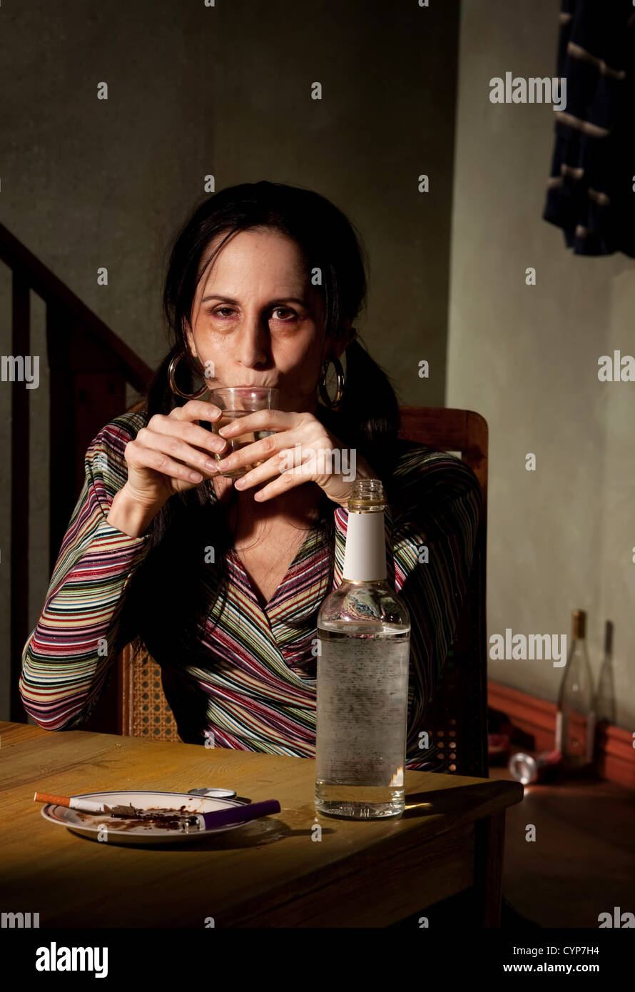 Alcoholic woman bottle clear hi-res stock photography and images - Alamy