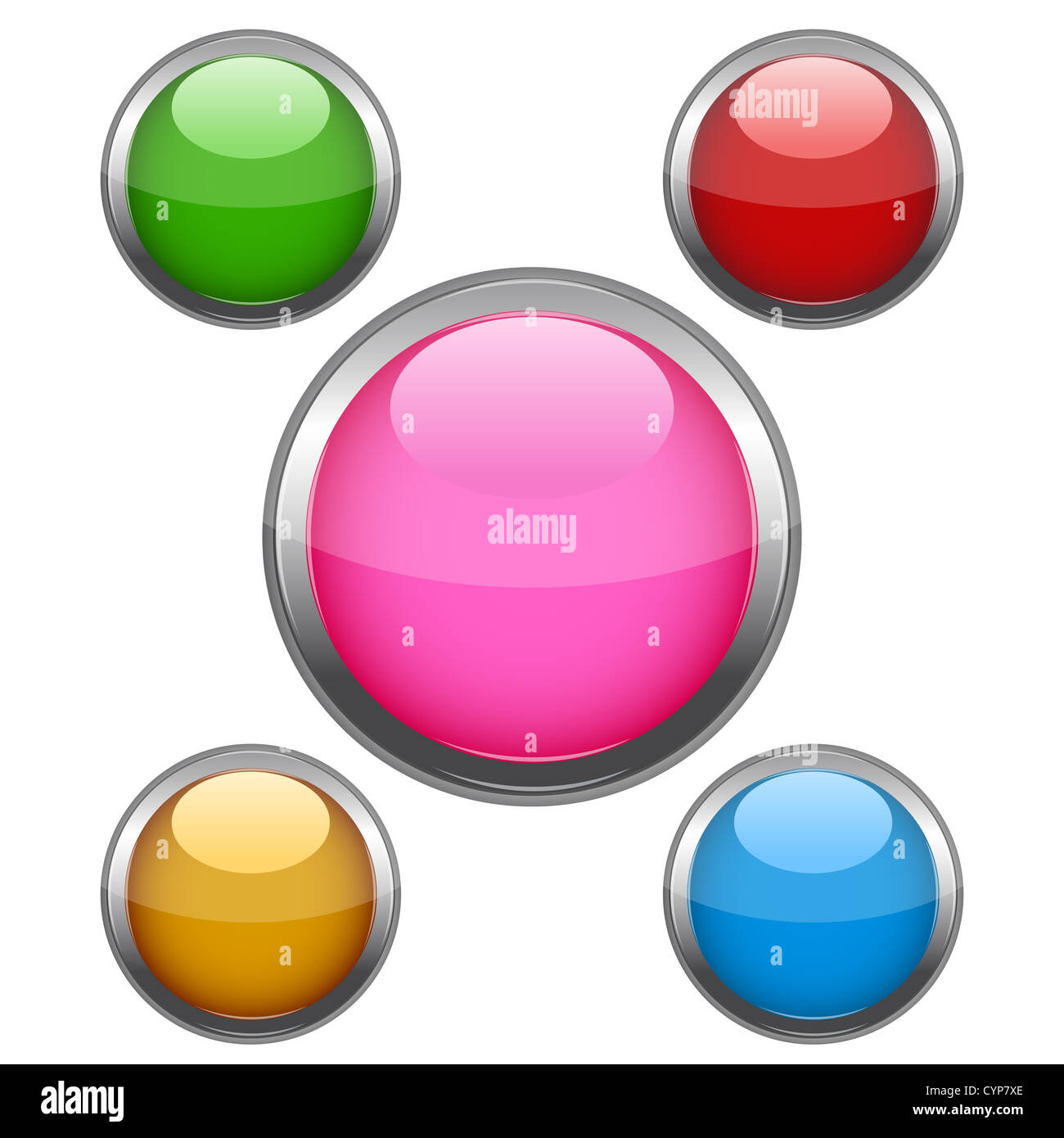 illustration of multi colored buttons on white background Stock Photo ...