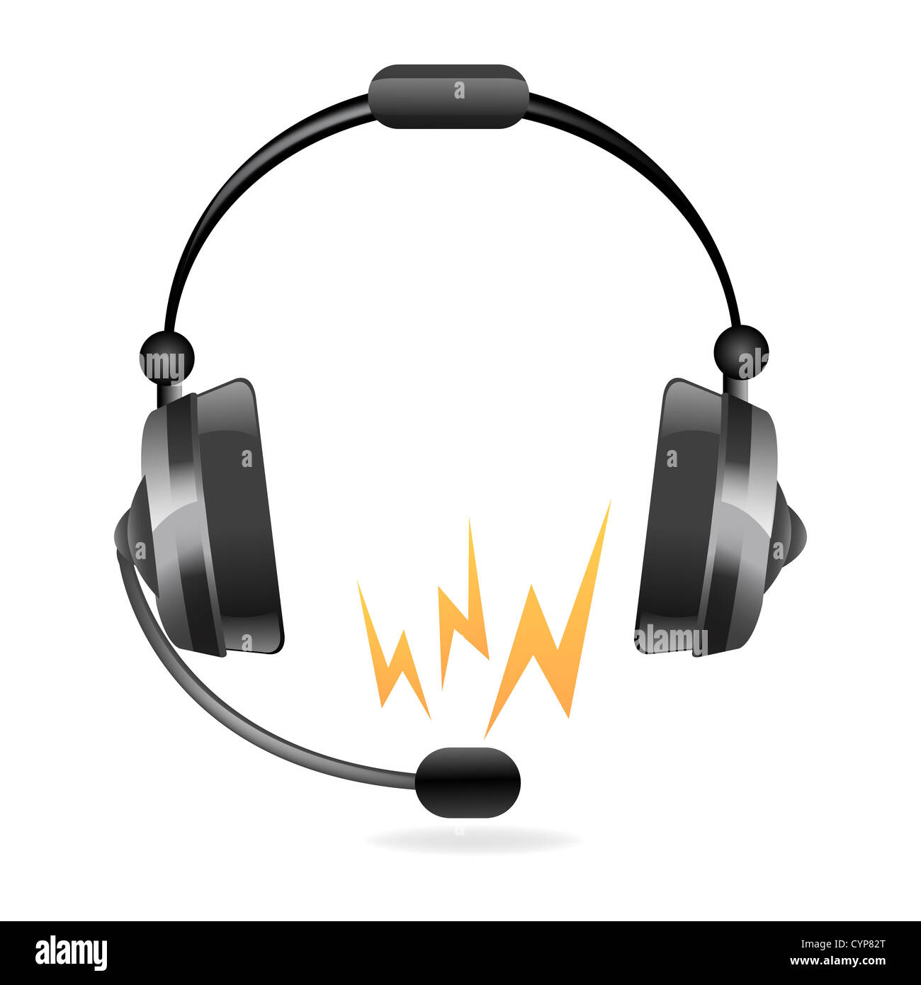 illustration of head phone icon on white background Stock Photo - Alamy