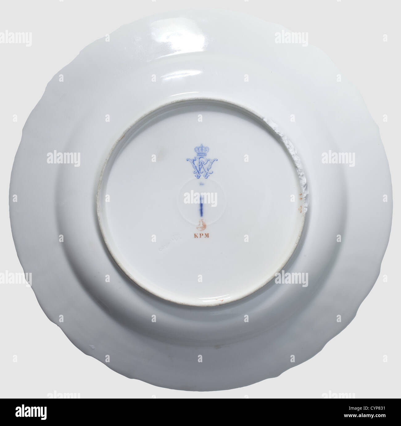 Kaiser Wilhelm II - a Neuosier KPM plate from the royal table service ...