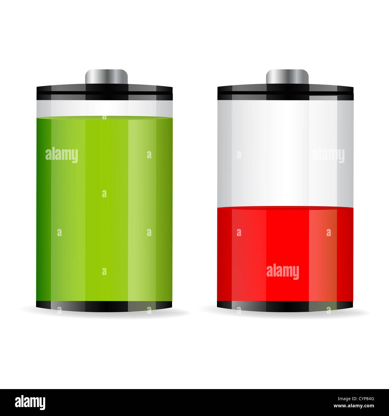 illustration of battery levels on white background Stock Photo - Alamy