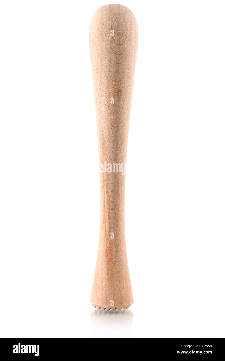 Wooden muddler isolated on white background Stock Photo - Alamy