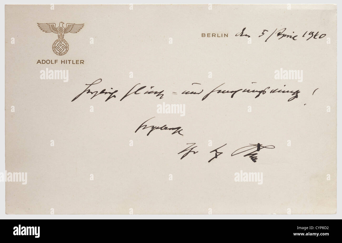 Hitler signature hi-res stock photography and images - Alamy