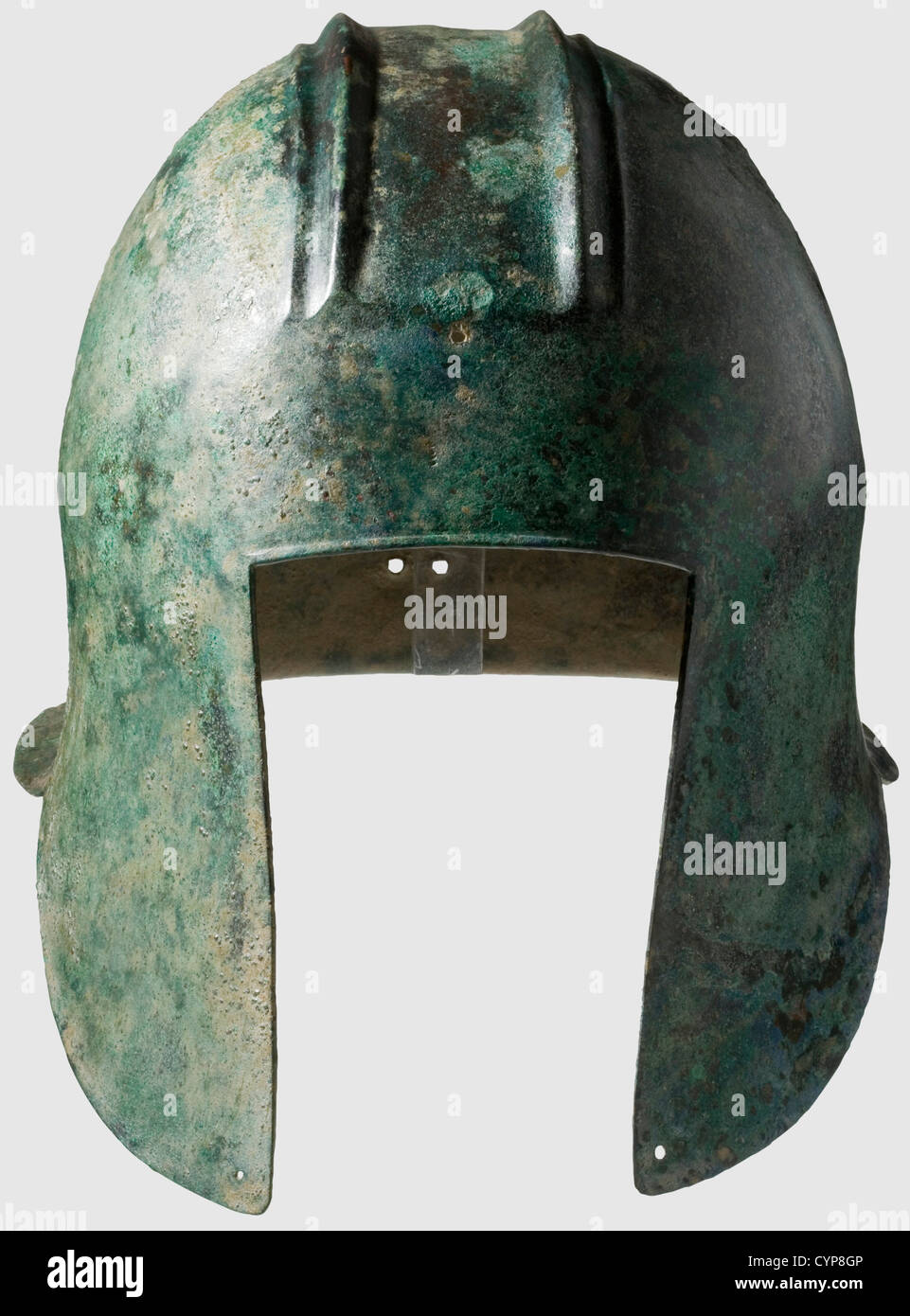 An Illyrian helmet,6th century B.C. Bronze with greenish patina ...