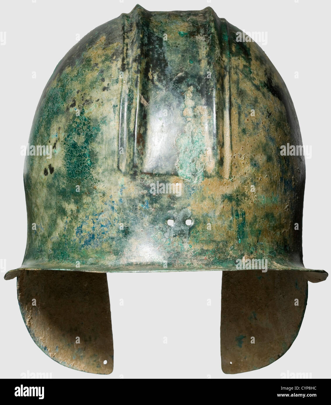 An Illyrian helmet,6th century B.C. Bronze with greenish patina ...