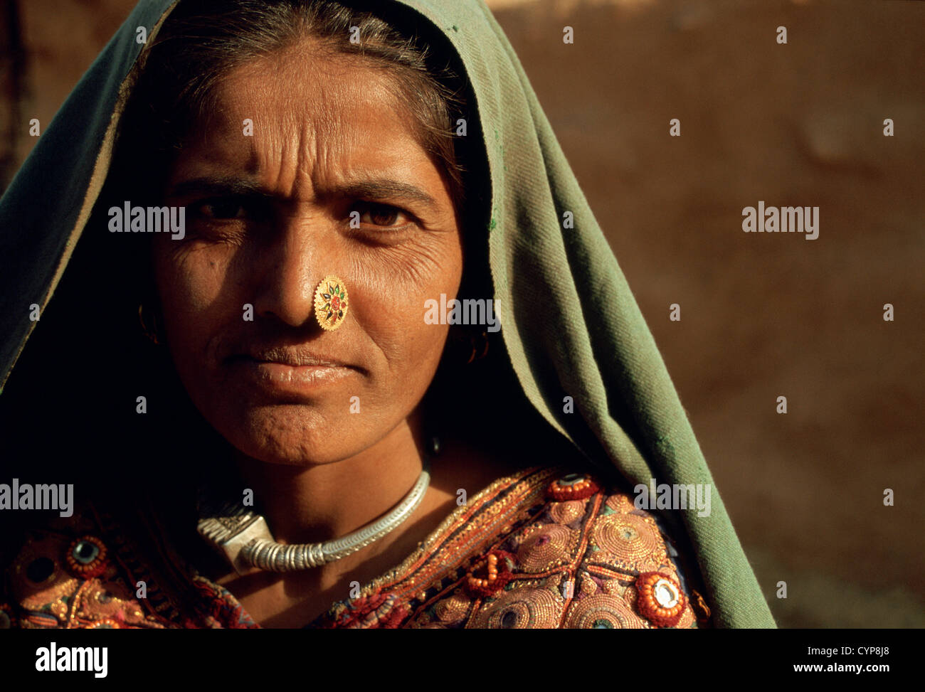Traditionally dressed muslim woman belonging to the Sindhi community ...